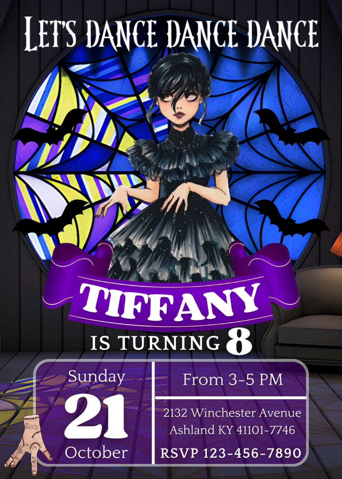 Editable Wednesday Birthday Party Invitation Template | Lovely Invitation