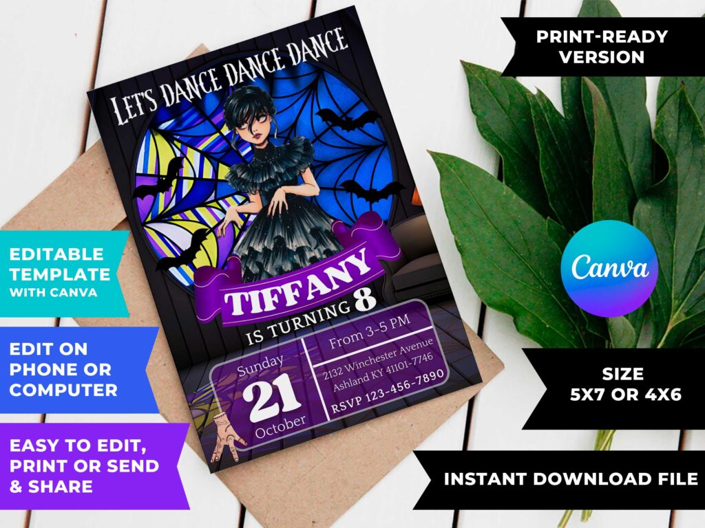 Editable Wednesday Birthday Invitation Template | Fantastic Invite