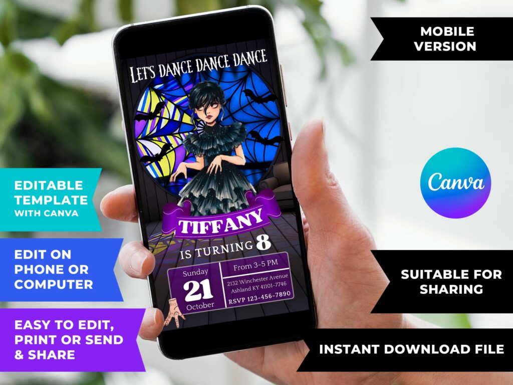 Editable Wednesday Birthday Invitation Template | Fantastic Invite