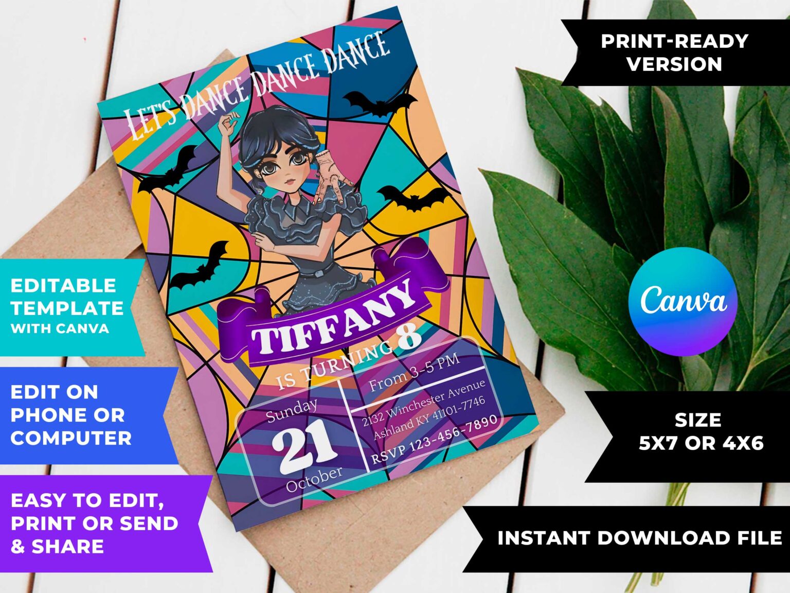 Editable Wednesday Birthday Invite Template | Sweet Invitation