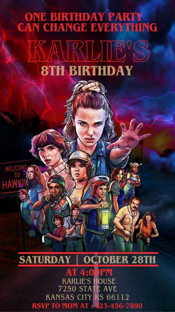 Editable Stranger Things Birthday Invitation Template | Terrific Invite