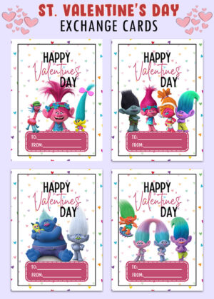 Trolls St. Valentines Day Cards