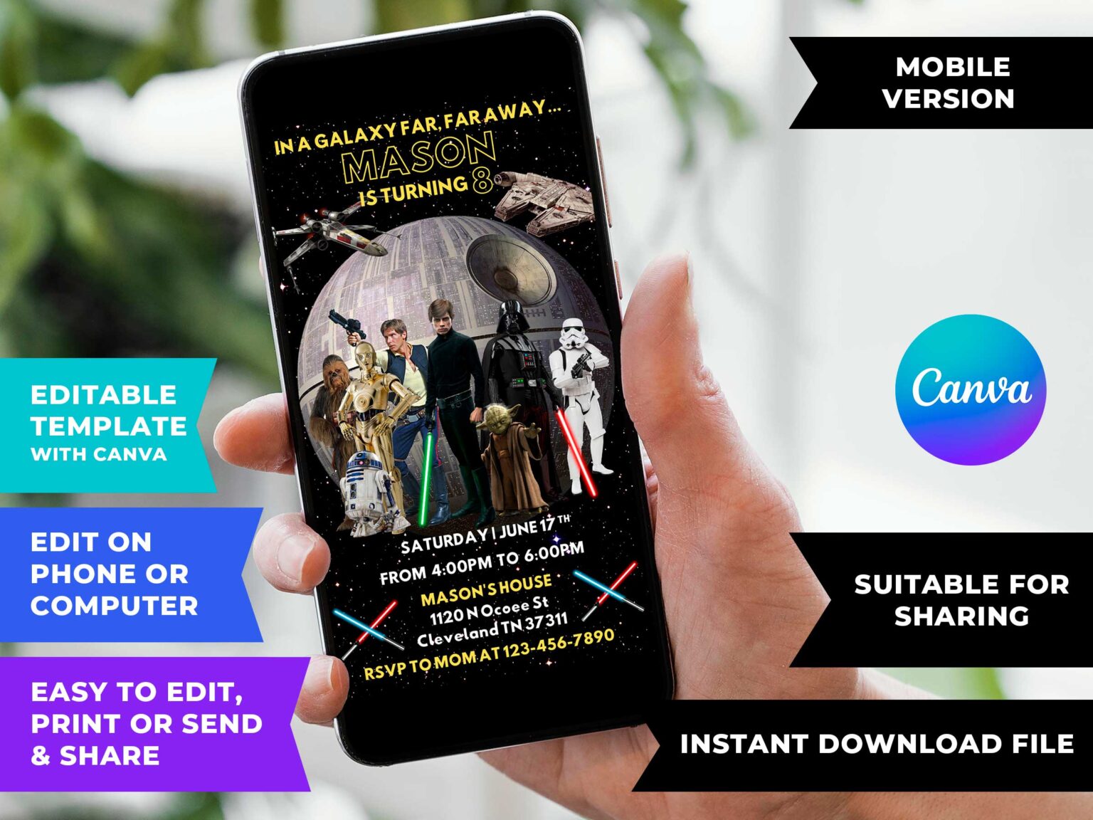 Editable Star Wars Birthday Invite Template | Amazing Invitation