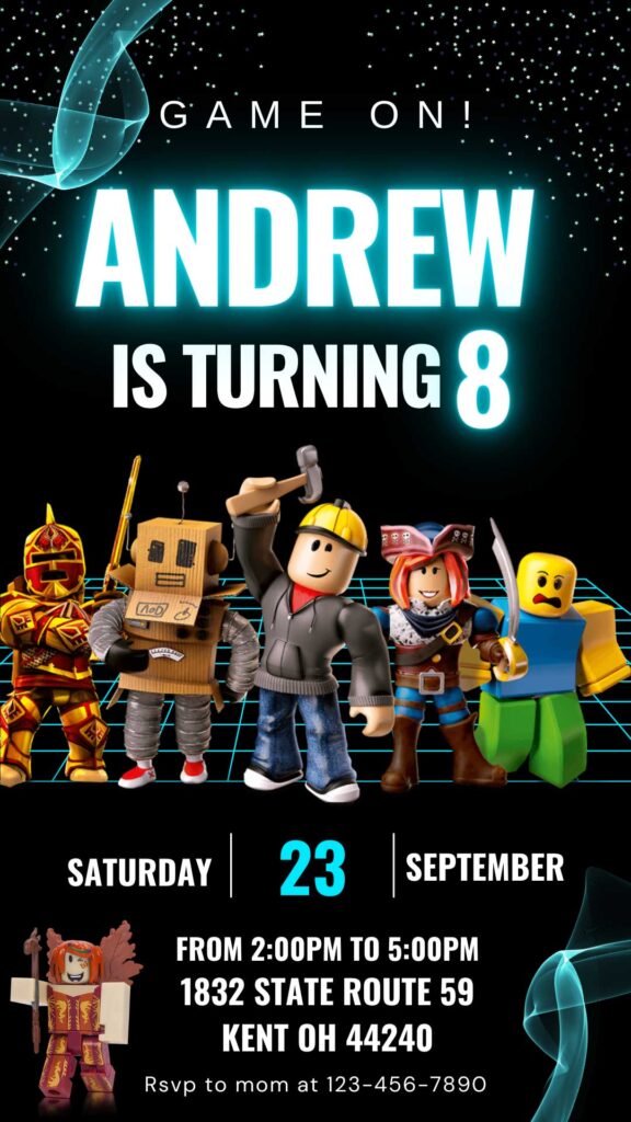 Editable Roblox Birthday Invitation Template | Spectacular Invite