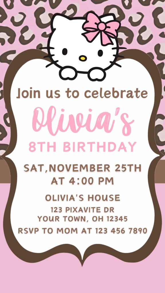 Editable Hello Kitty Birthday Invite Template | Beautiful Invitation