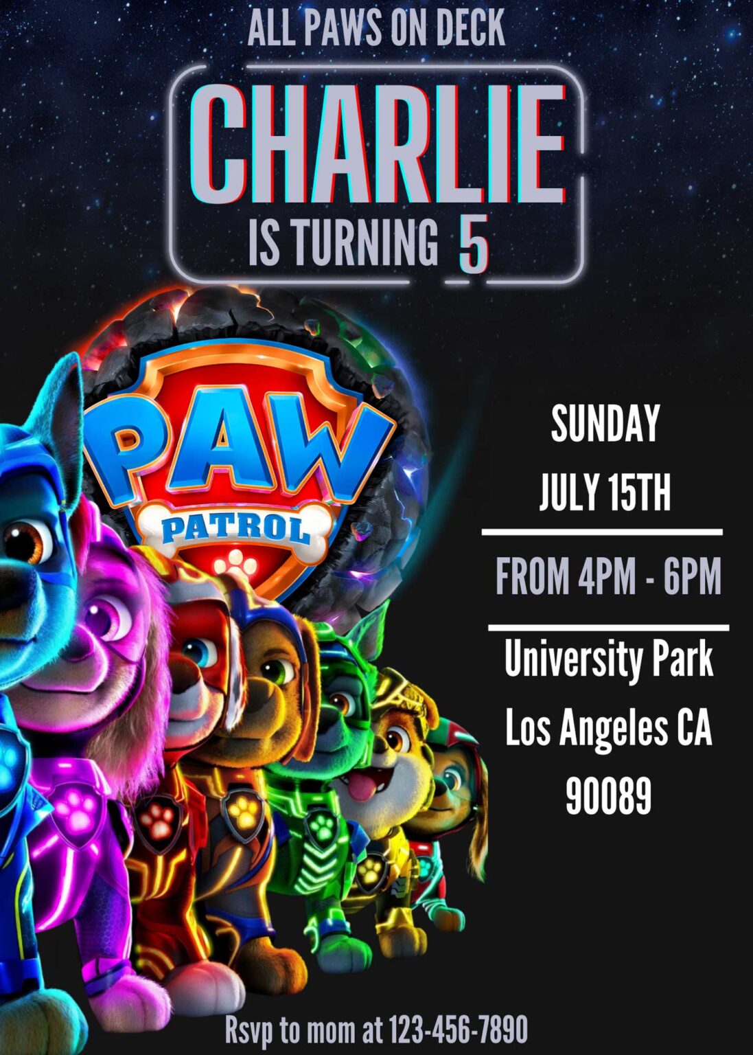 Editable Paw Patrol Birthday Invitation Template | Charming Invite