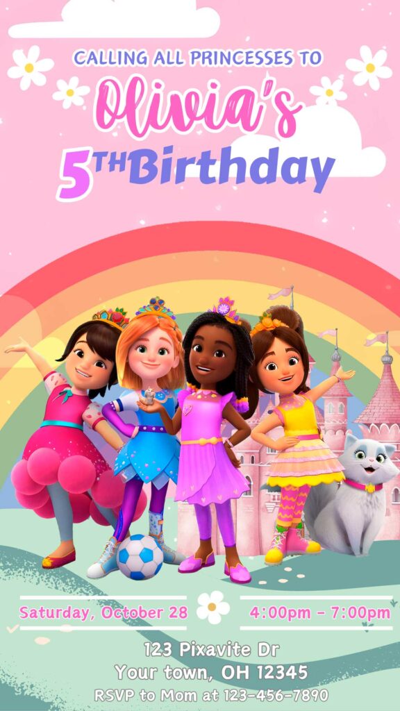 Editable Princess Power Birthday Invitation Template | Magical Invite