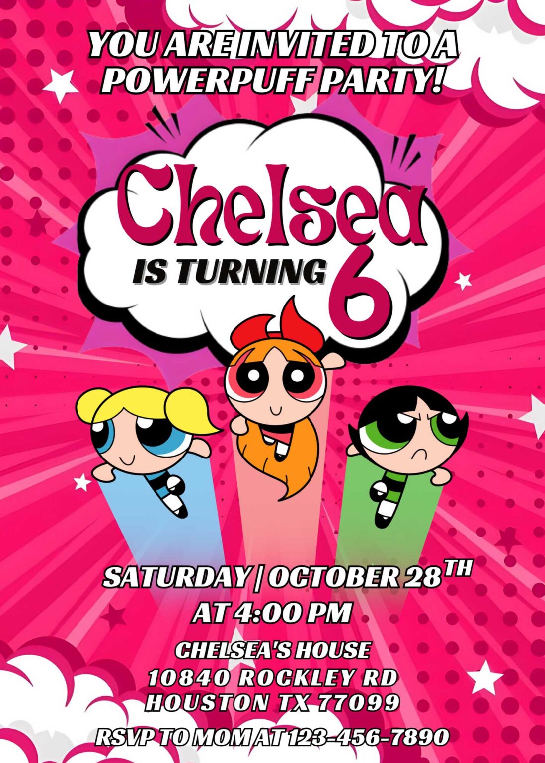 Editable The Powerpuff Girls Birthday Invitation Template | Lovely Invite