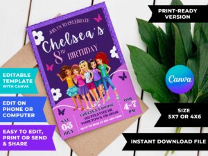 Editable Lego Friends Birthday Invitation Template | Cute Invite