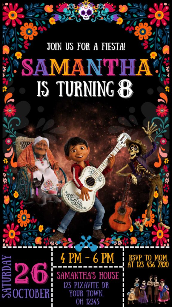 Editable Coco Birthday Invitation Template | Incredible Invite