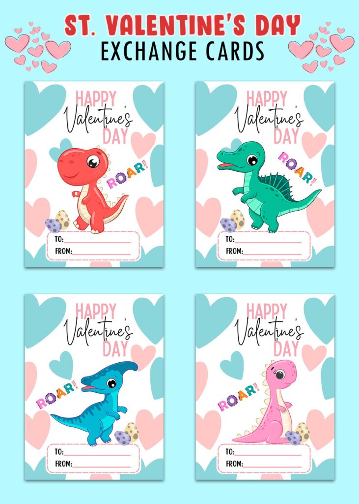 Baby Dinosaurs Valentines Day Cards | Pixavite