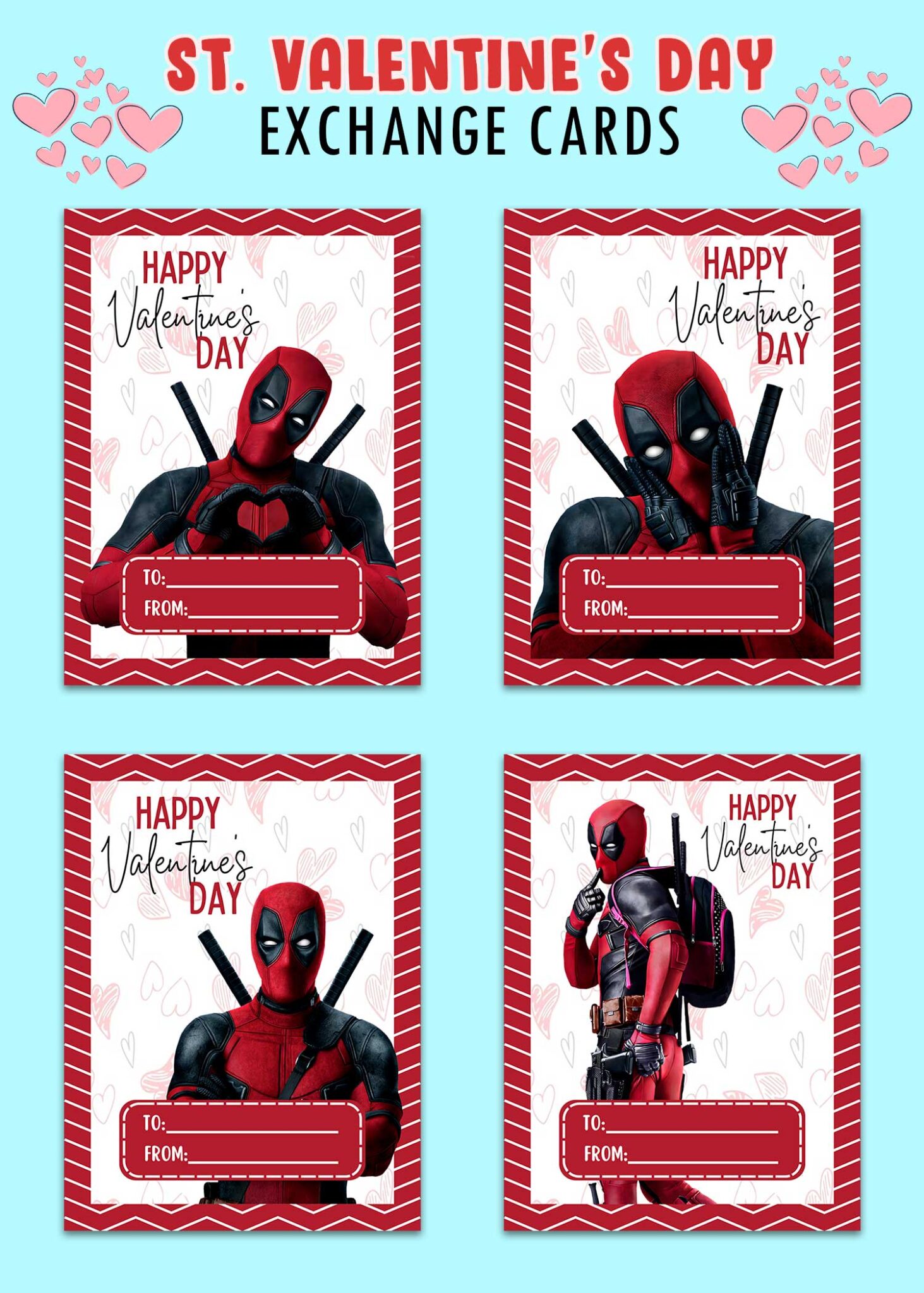 Deadpool Valentines Day Cards | Pixavite