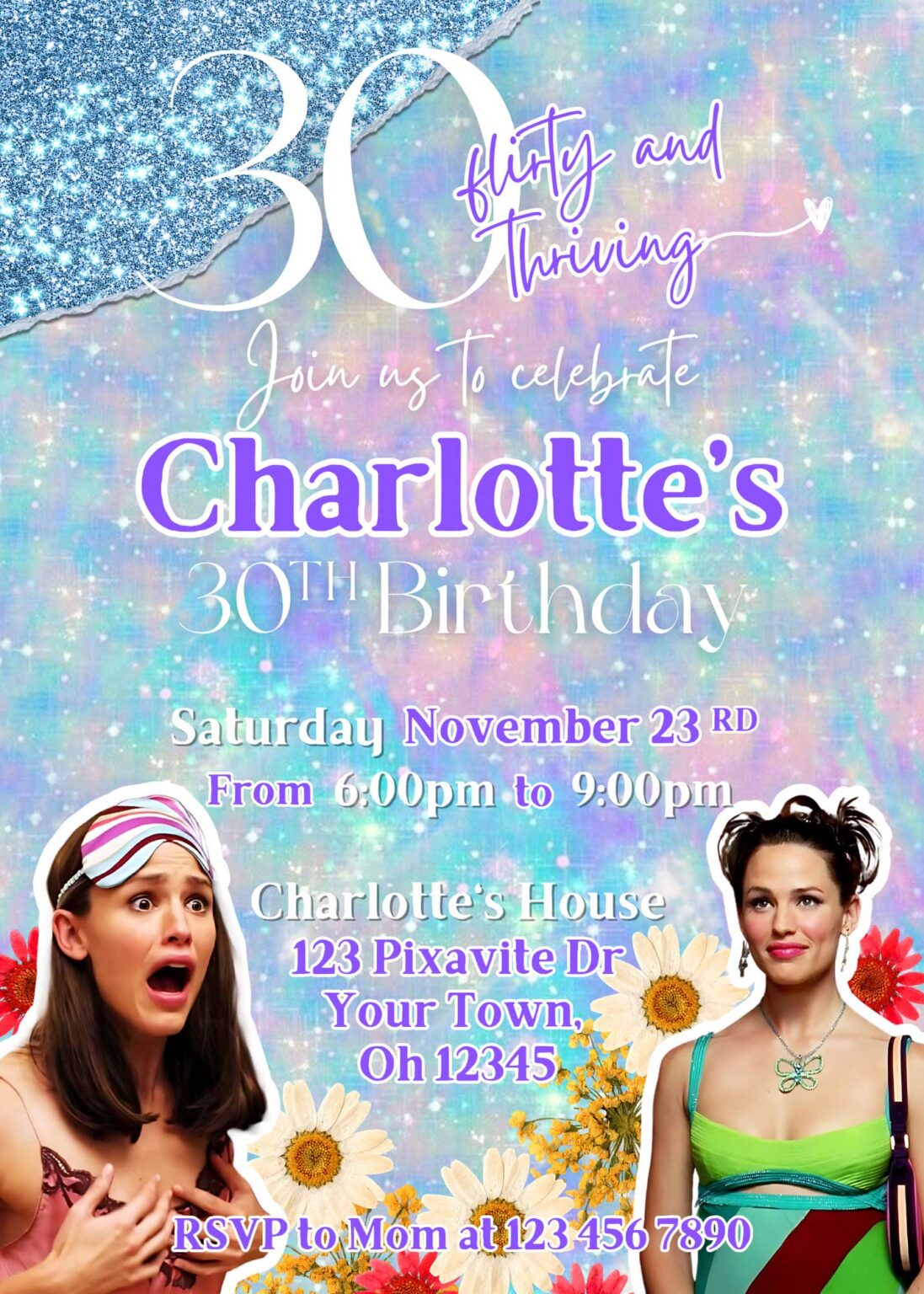 Editable 13 Going on 30 Birthday Invitation Template | Cute Invite