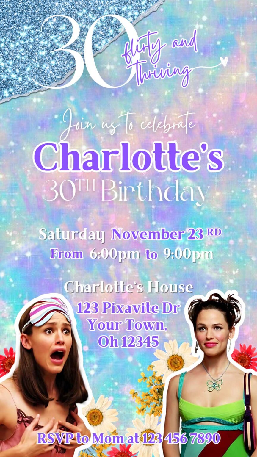 Editable 13 Going on 30 Birthday Invitation Template | Cute Invite