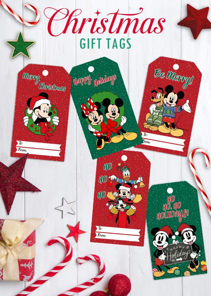 Mickey Mouse Christmas Gift Tags | Lovely Mickey Mouse Tags