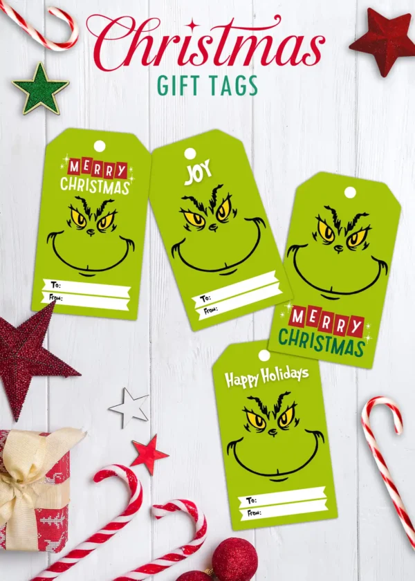 The Grinch Christmas Gift Tags | Beautiful Grinch Tags