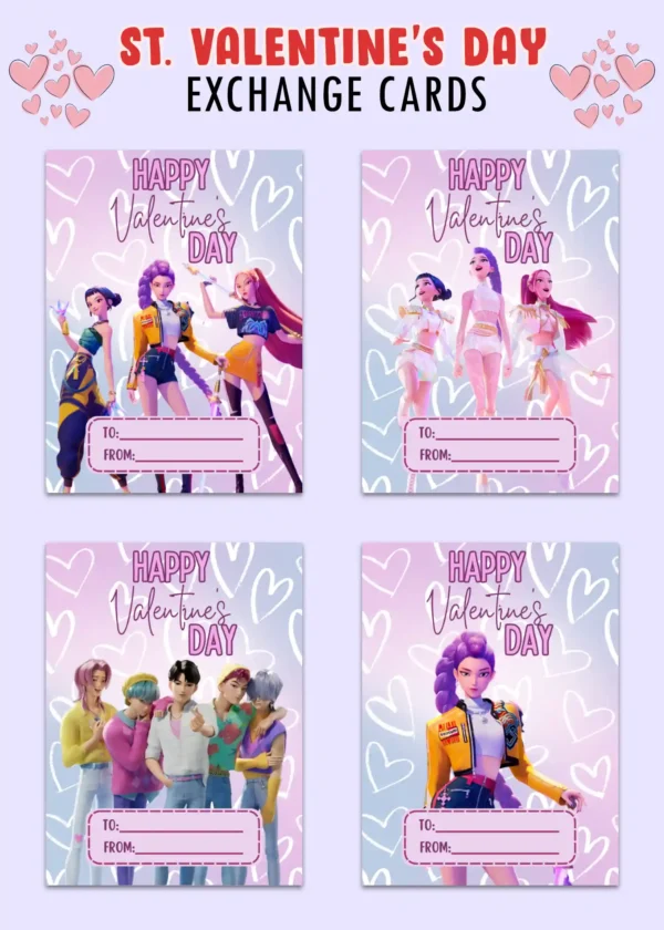 Kpop Demon Hunters Valentine's Day Cards | Pixavite