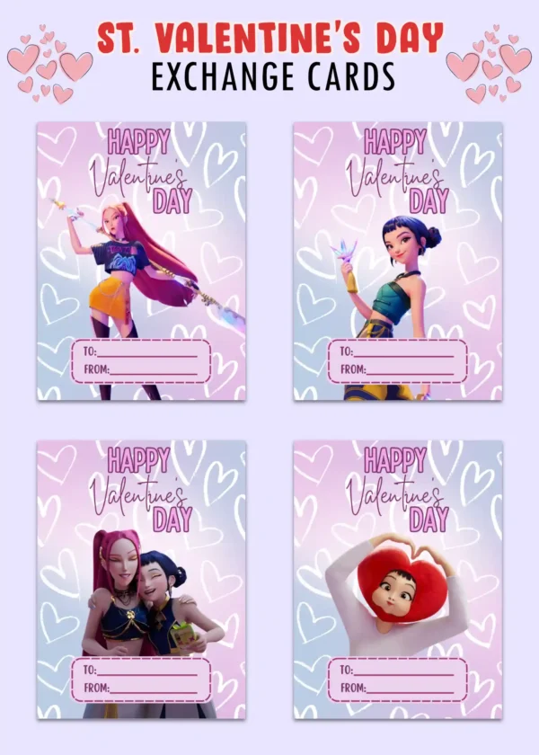 Kpop Demon Hunters Valentine's Day Cards | Pixavite